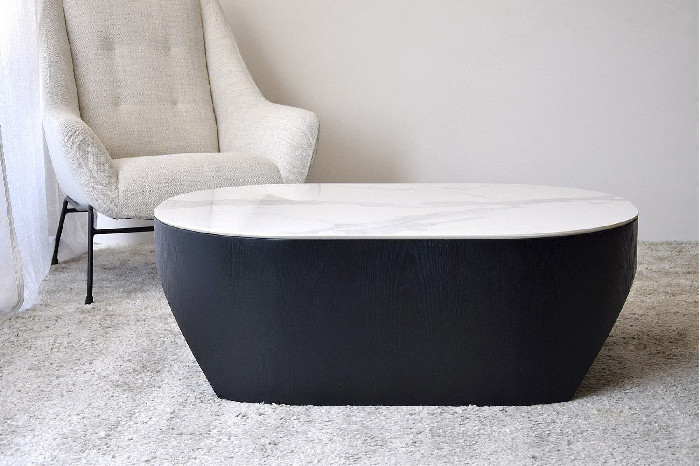 MESA DE CENTRO NORA. PRETO,BRANCO, CINZA :: 2d 4d interiores